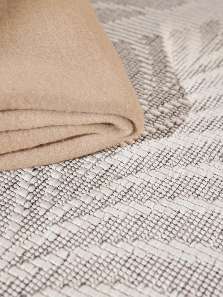 NORTHRUGS, Kusový koberec Duet Liora 106246 White/Gray - na ven i na doma, 200x290, šedá, chodba / předsíň