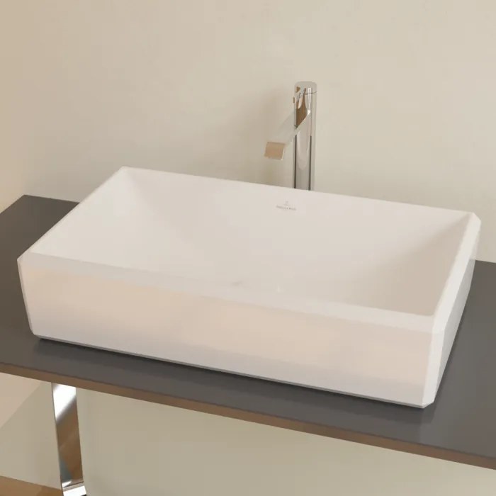 VILLEROY &AMP; BOCH Villeroy Boch ANTHEUS - Umyvadlo na desku, 645x390x150 mm, bez přepadu, neleštěné, Bílá Alpin CeramicPlus 4A1065R1