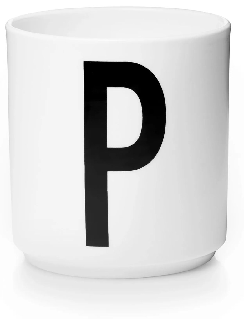 DESIGN LETTERS Porcelánový hrneček/dózička Letters 300 ml K, černá barva, bílá barva, porcelán