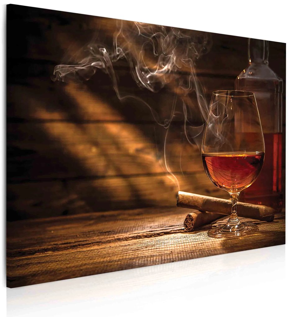 Malvis ® Obraz - Whiskey a doutník Velikost: 60x40 cm
