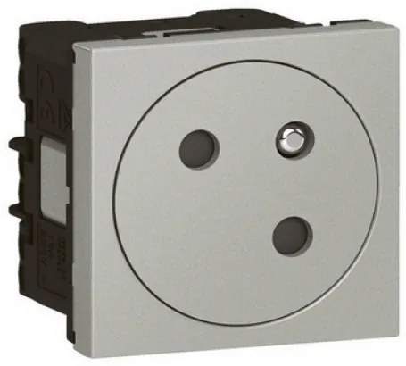 Legrand Mosaic Link zásuvka 79245L hliník otočená 45° zarovnané provedení