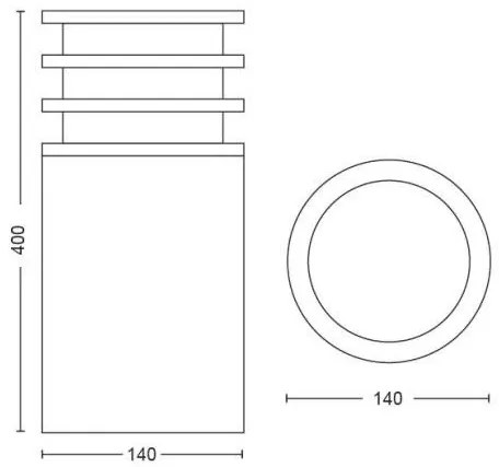 PH 17402/93/P0 Hue White Venkovní sloupkové svítidlo Philips Lucca 17402/93/P0 antracitové, 2700K, 40cm - PHILIPS HUE (915005561301)