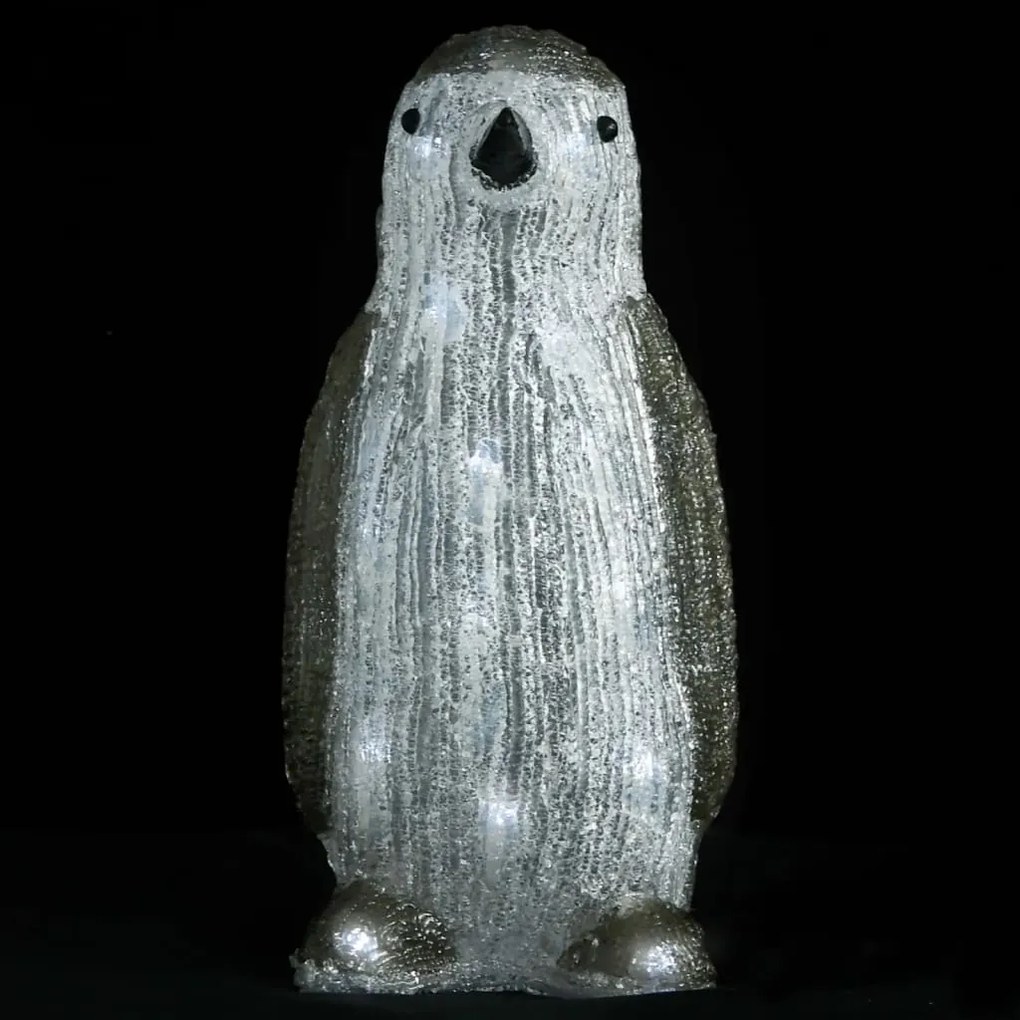 328787 vidaXL Vánoční akrylový tučňák s LED vnitřní i venkovní 30 cm