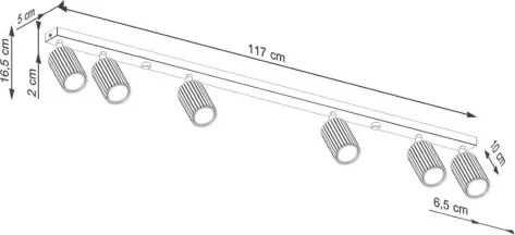 Stropní svítidlo SOLLUX KARBON 6L bílá GU10 6x10W bez žárovek SL.1547