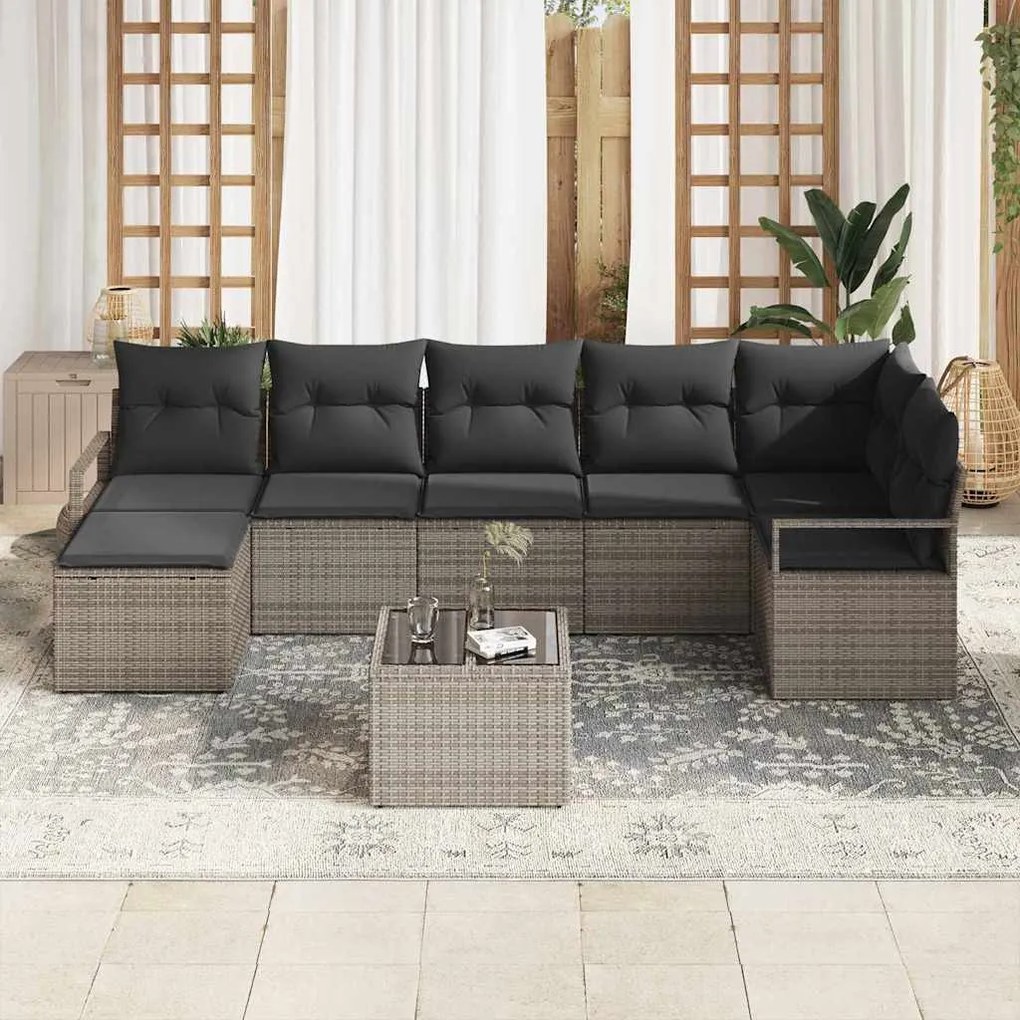 Set pohovek 8 ks Šedá polyratan 3346479