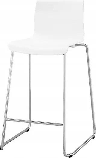 Ikea Glenn Barová stolička, bílá/chrom, 66 cm