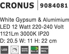 Nástěnné LED svítidlo NOVA LUCE CRONUS 12W 3000K 9084081