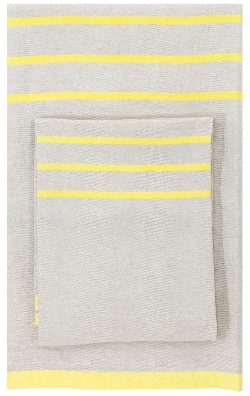 Lněný ručník Usva, len-žlutý, Rozměry  95x180 cm
