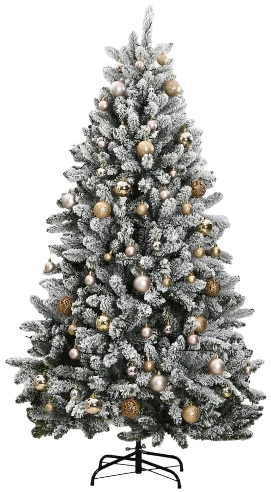 Umělý sklápěcí vánoční stromek s 300 LED a koulemi 180 cm