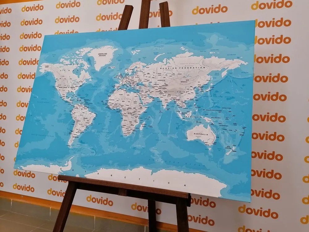 Obraz na korku stylová mapa světa