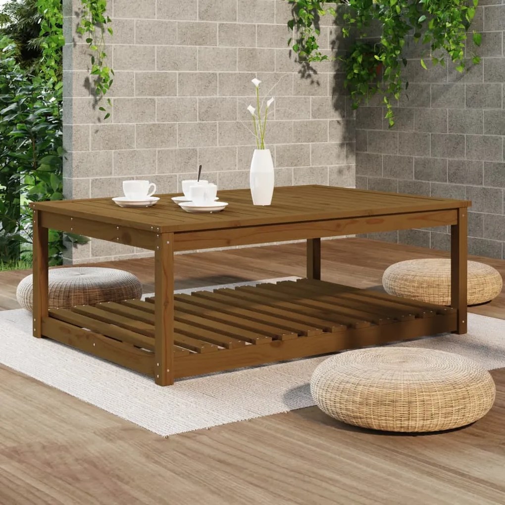 Zahradní stůl medově hnědý 121x82,5x45 cm masivní borové dřevo - Default Title