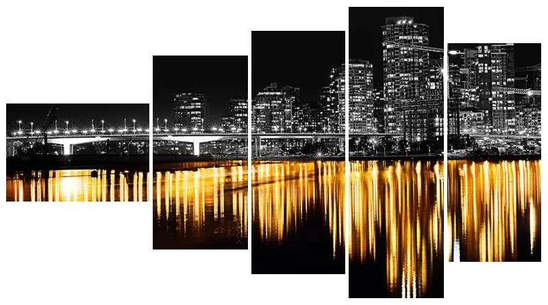 Obraz osvětlevé řeky a města (110x60 cm), 40 dalších rozměrů