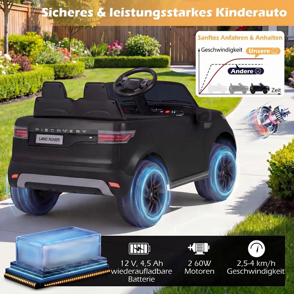 Costway 12 V Land Rover dětské elektrické závěsné auto LED hudební bezdrátové