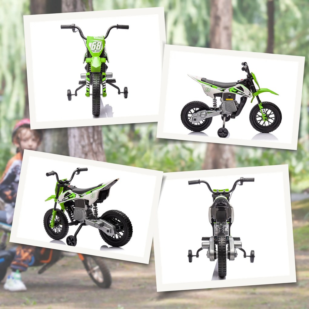 AIYAPLAY dětská elektrická motorka max. 30 kg, zelená