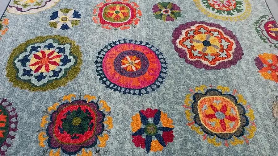 Kusový koberec MANDALY šedomodrý 160x235