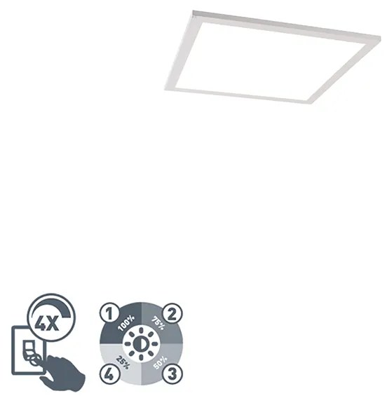 Stropní svítidlo bílé 40 cm vč. LED 4-stupňové stmívání - Liv