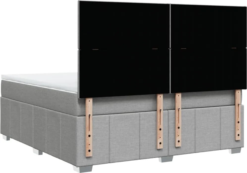 Box spring postel s matrací světle šedá 180 x 200 cm textil 3291740