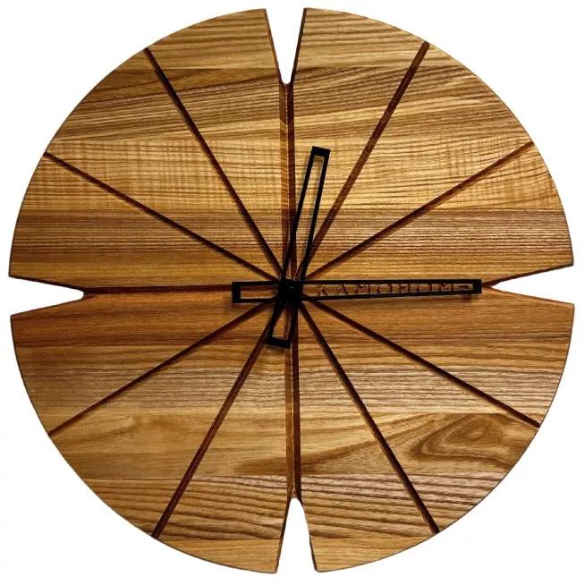 Kamohome Dřevěné nástěnné hodiny CORVUS Průměr hodin: 30 cm, Materiál: Buk