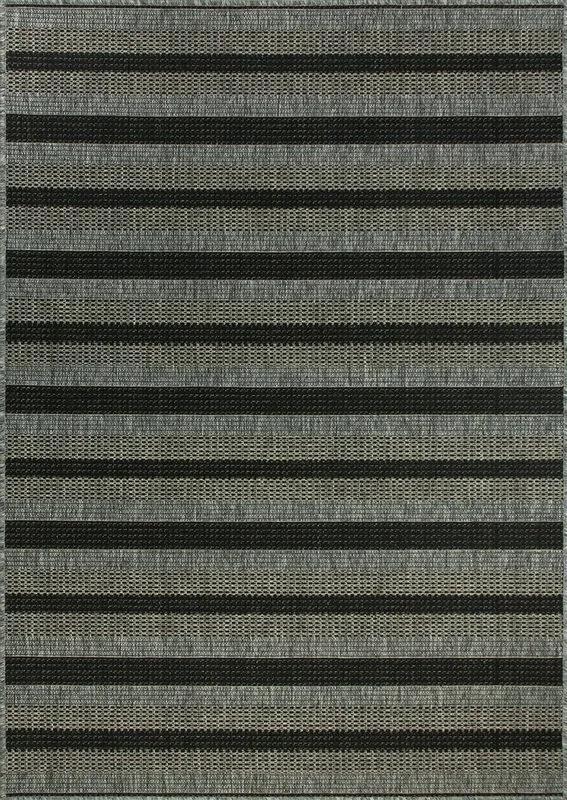 Kusový koberec pogumovaný Scandigel 7223/DM9E Pruhy šedý / černý Rozměr:  80x150 cm | BIANO