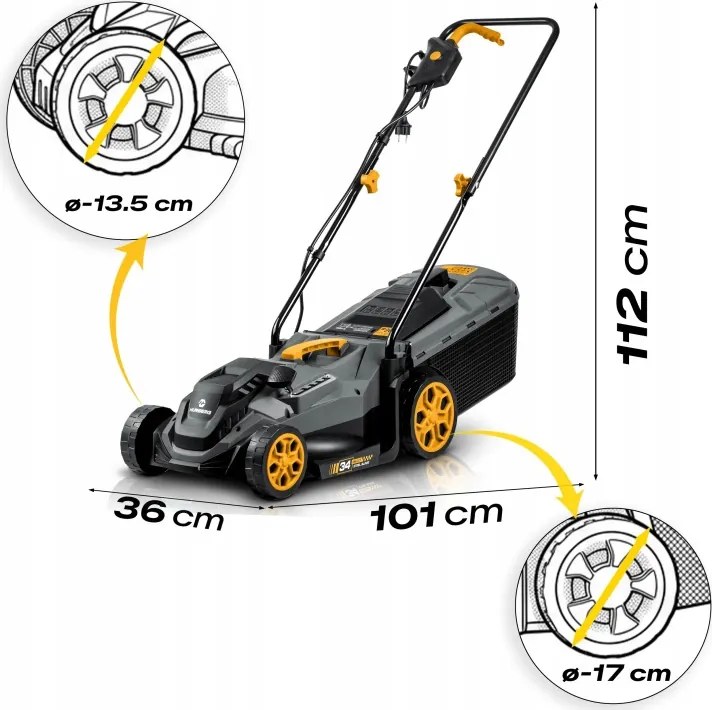 Elektrická sekačka HM-612, 1400W, 34cm | Humberg