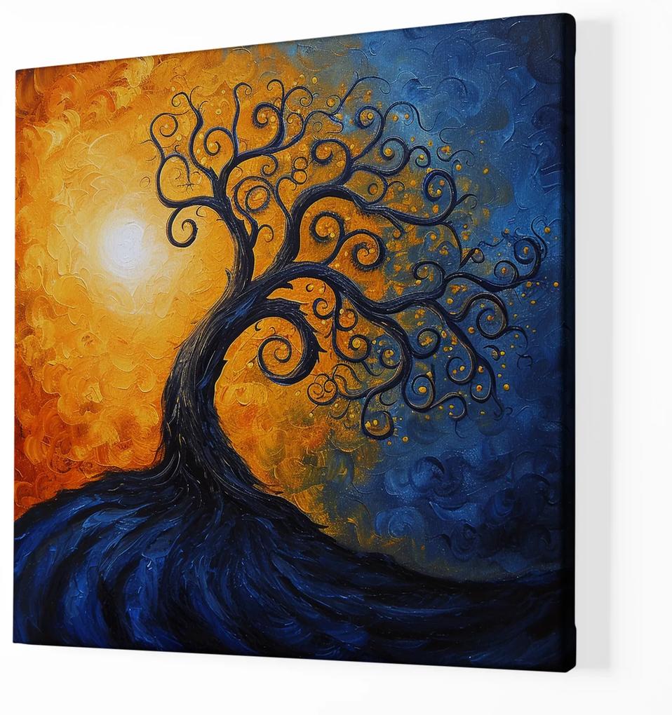 Obraz na plátně - Strom života Sluneční úklon FeelHappy.cz Velikost obrazu: 80 x 80 cm