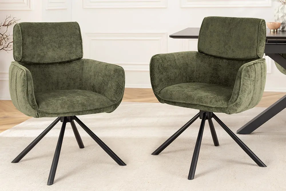 Designová otočná židle Parthenia zelená