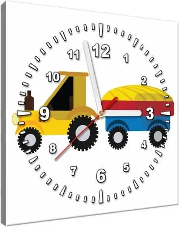 Tištěný obraz s hodinami Traktor s vlečkou 30x30cm ZP4139A_1AI