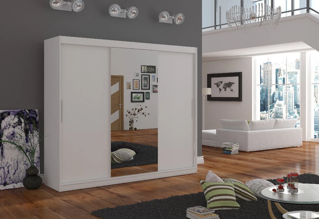 ADRK Furniture Posuvná skříň s zrcadlem DENIS 250 ADRK-SW-DEN-W-250