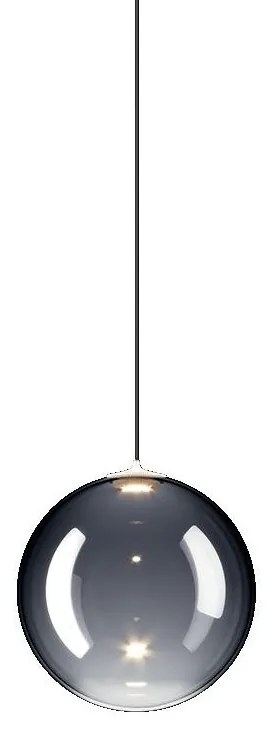 Lodes Random Solo 12, závěs z kouřového foukaného skla, 1x3W LED 2700K, prům.12cm