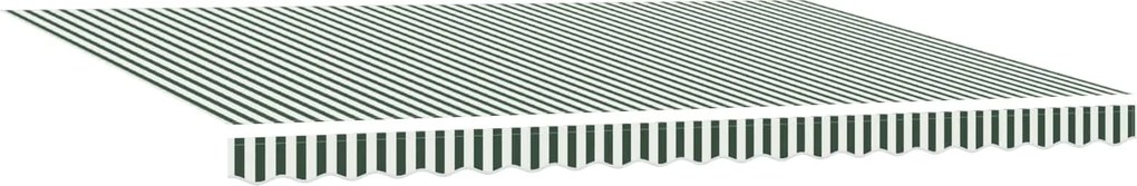 Stahovací markýza Zelená a bílá 500 × 300 cm Polyester a hliník 3331463