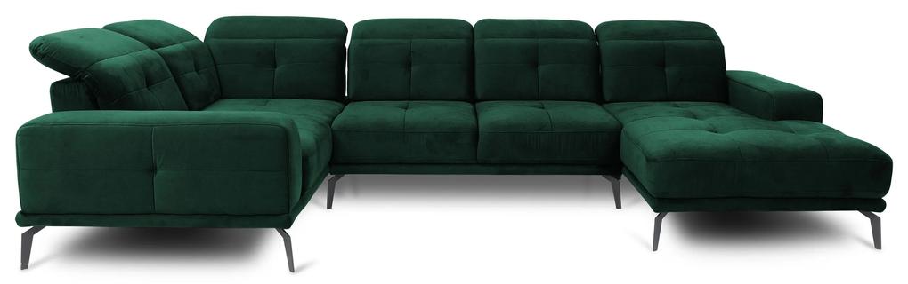 Rohová sedačka ve tvaru U Nicolette (zelená) (L). 1038119