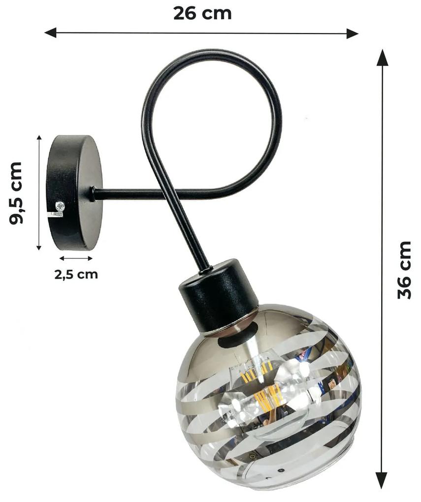 Stropní svítidlo LED LOFT 1xE27 GLASS BALL stripes