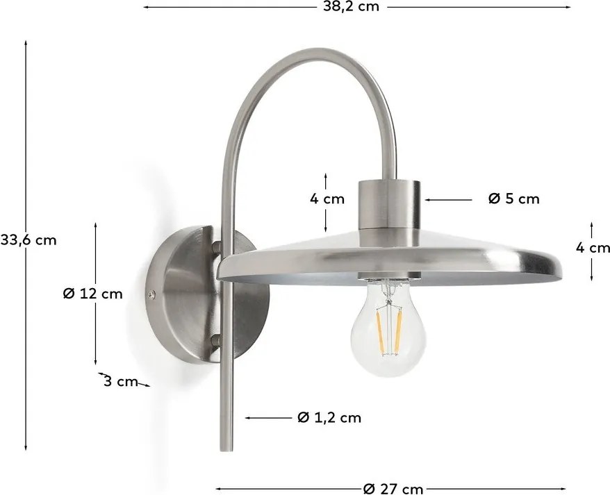 Nástěnné svítidlo ve stříbrné barvě ø 27 cm Nuvira – Kave Home