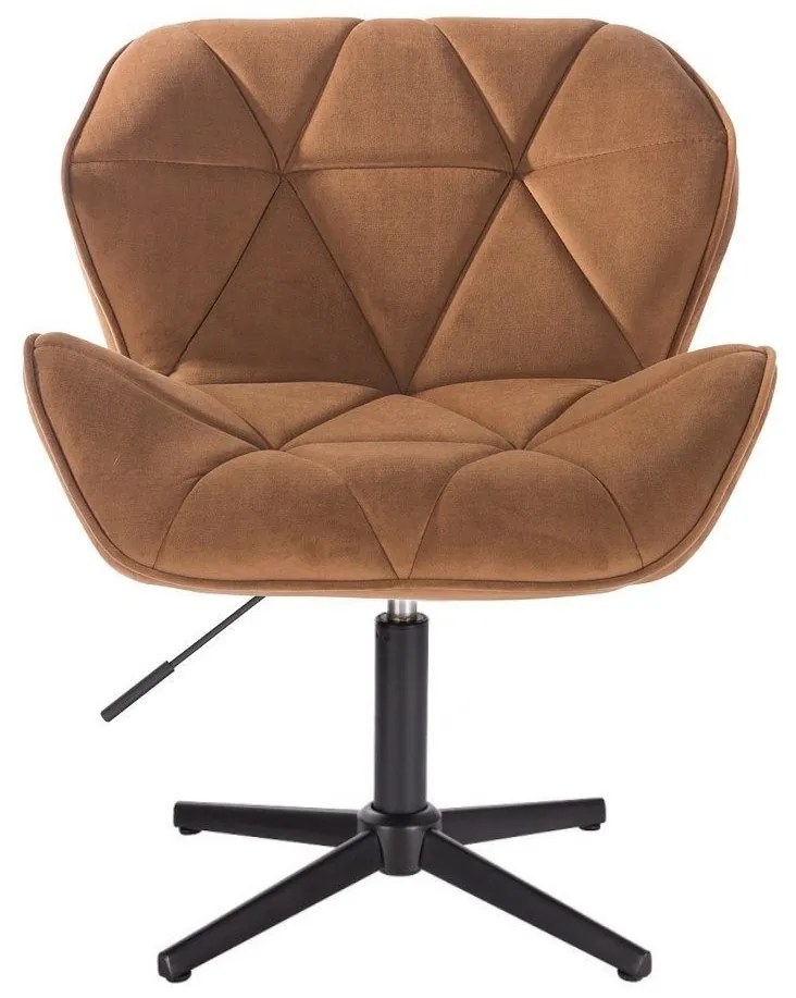 LuxuryForm DESIGN Otočná židle MILANO VELUR na černém kříži - medová