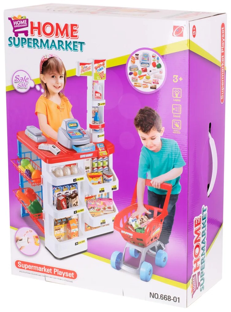 IK Dětský supermarket s vozíkem a příslušenstvím