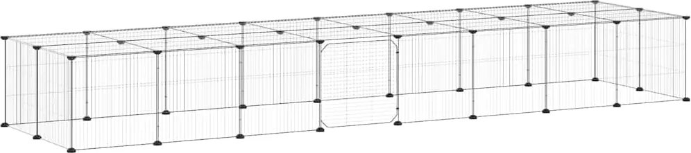 36panelová ohrádka pro zvířata s dvířky černá 280 x 70 x 35 cm ocel 3114060