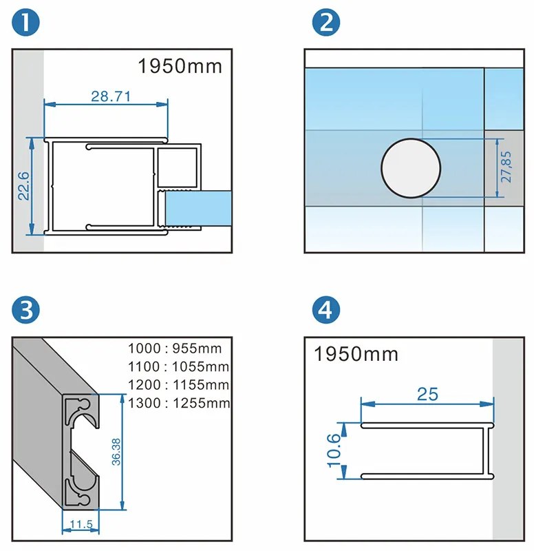 BPS-koupelny Posuvné sprchové dveře HYD-PD09D 130 bílá/transparent pro instalaci do niky - bez vaničky