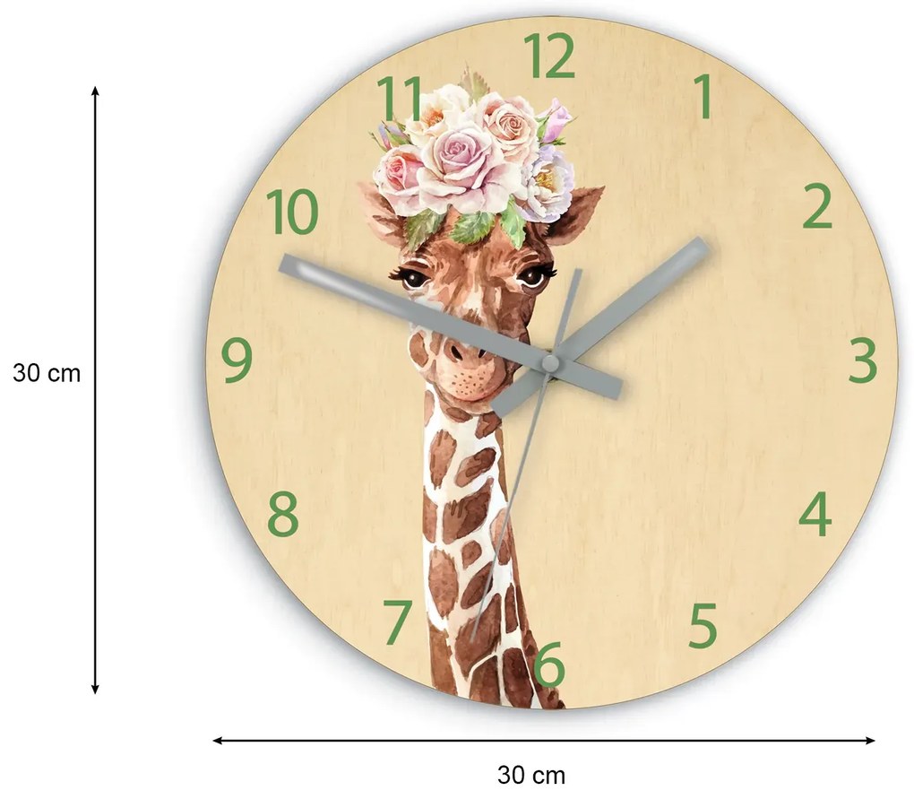 Dětské nástěnné hodiny Ami Žirafa 30 cm vícebarevné II