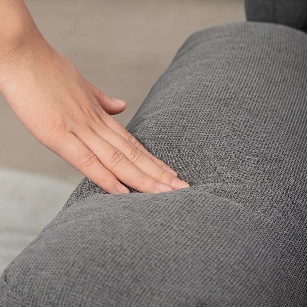 HOMCOM Nastavitelná Křeslo, TV Křeslo s jádrem z kapesových pružin, Polstrované Křeslo k Relaxaci pro obývací pokoj a ložnici, tmavě šedé, nosnost do…