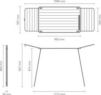 Bílý sušák na prádlo 18 m HangOn Too – Brabantia