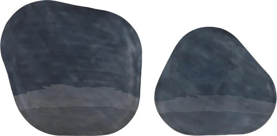 Antracitové kovové konferenční stolky v sadě 2 ks 59x60 cm Kalinda – Bizzotto
