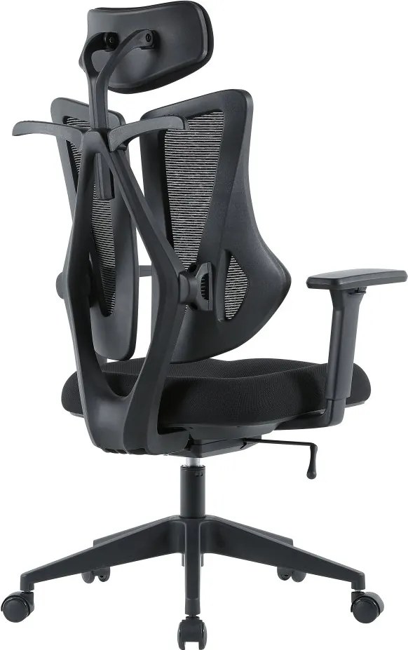 Kancelářská ergonomická židle MORA — síť / látka, černá