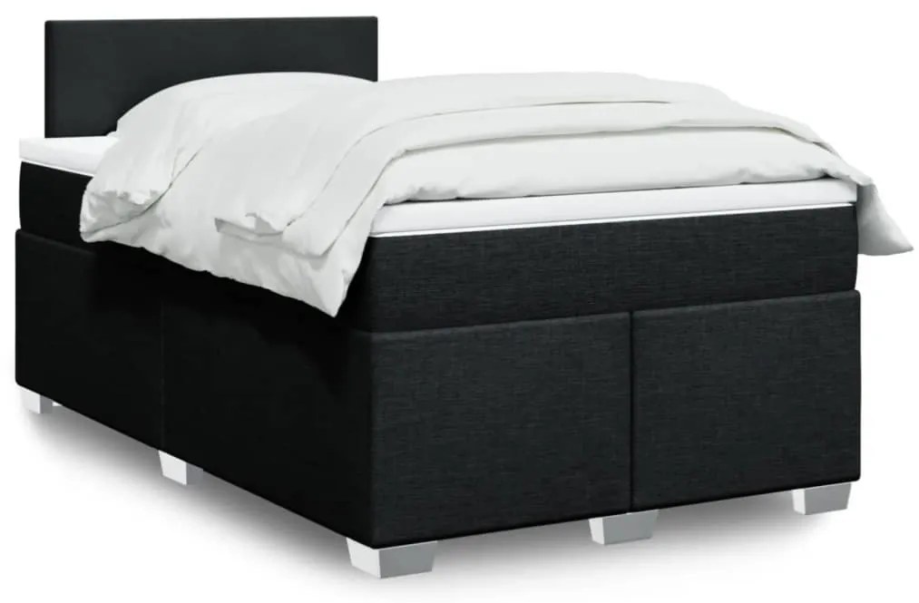 Box spring postel s matrací černá 120x200 cm textil 3288150