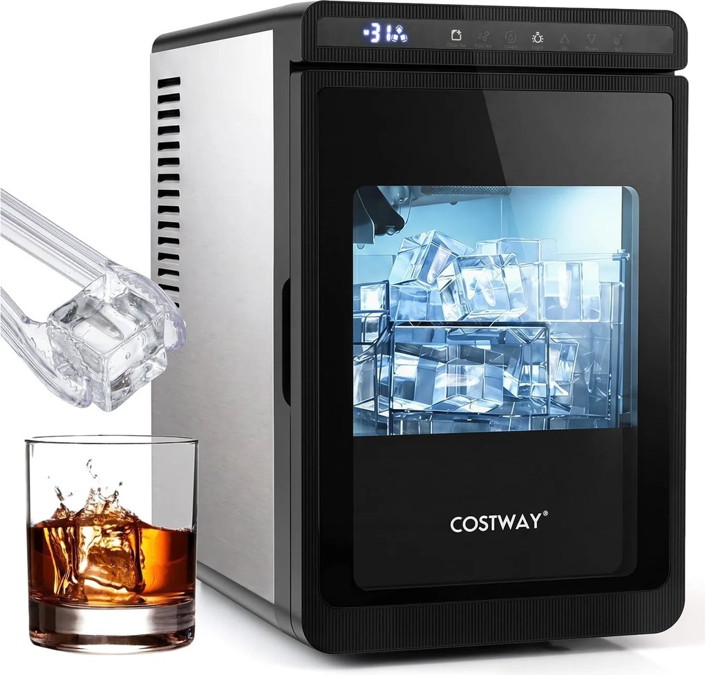 Costway Stroj na ledové kostky Stroj na led s 2 režimy 24 H časovač a režim