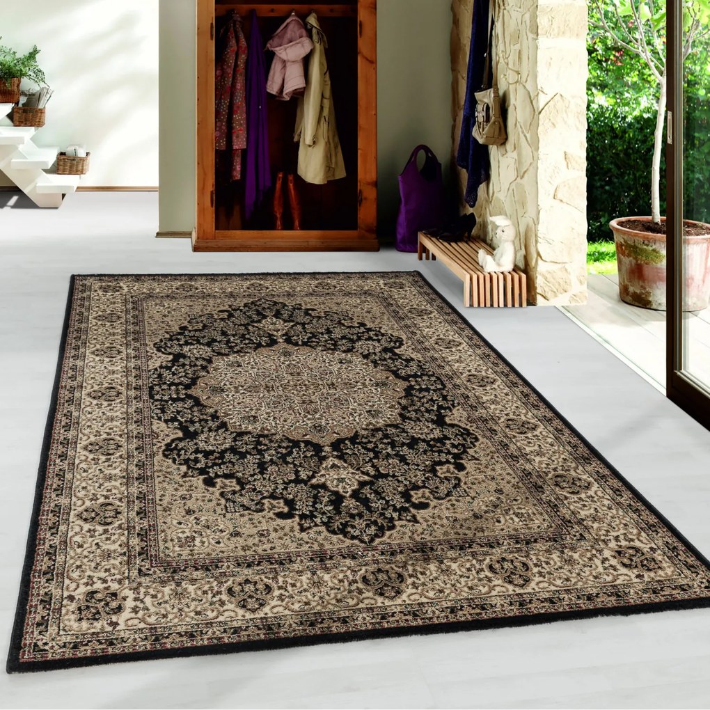 Ayyildiz, Kusový koberec Kashmir 2608 black, 160x230, černá, chodba / předsíň