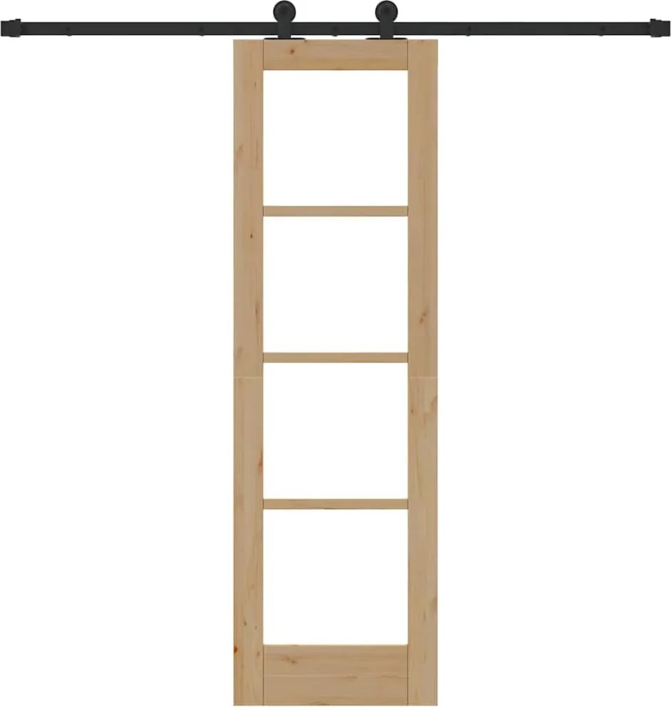 Posuvné dveře ORKDAL 61 x 198,5 cm Masivní borové dřevo a sklo 3332013