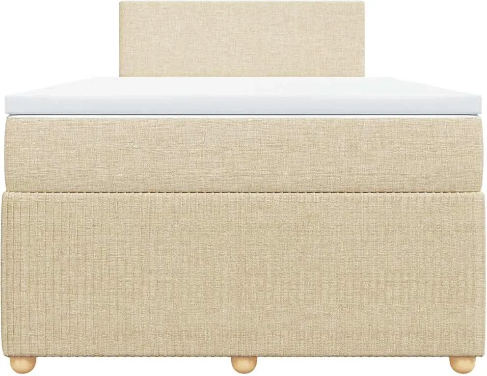 Box spring postel s matrací krémová 120x200 cm textil 3287421