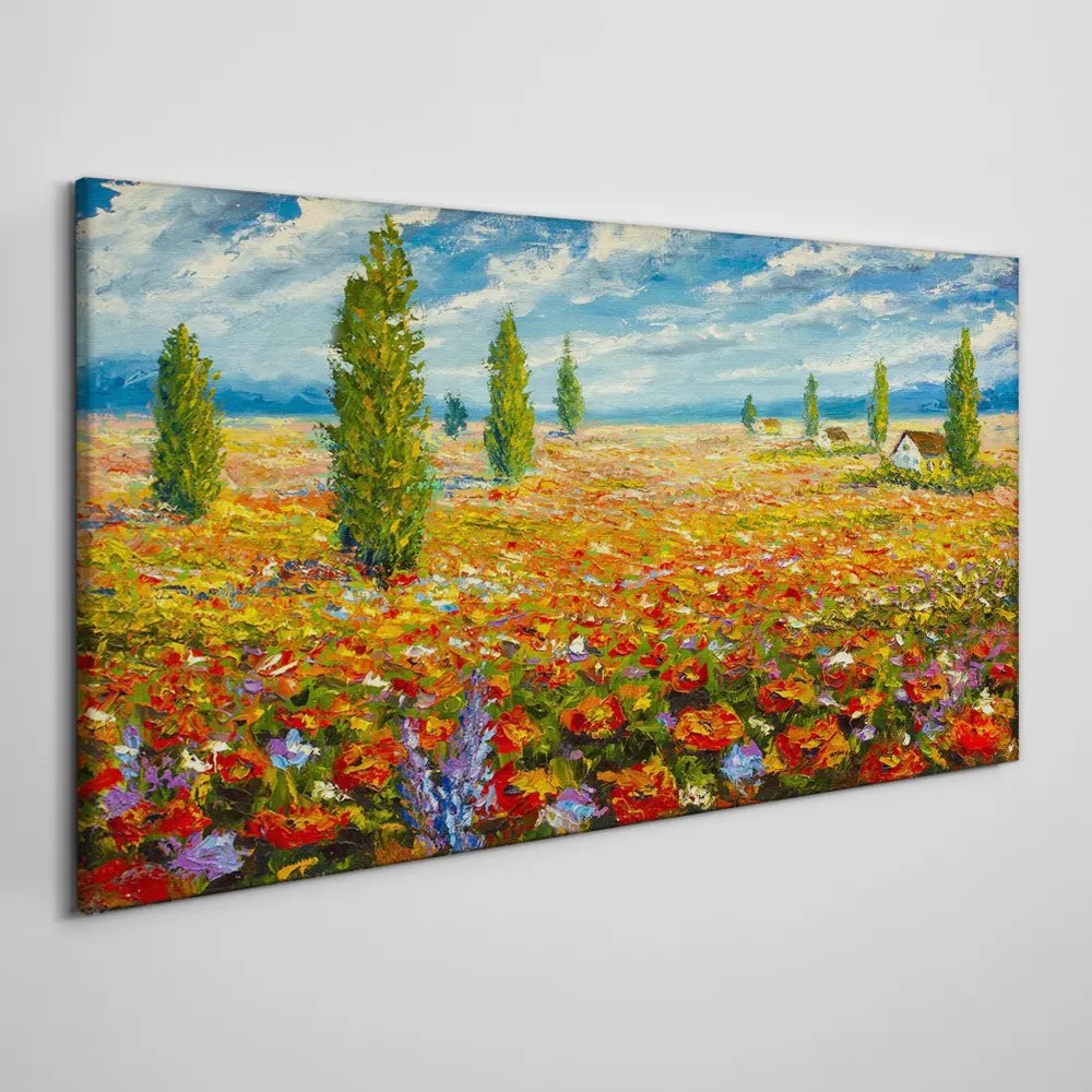 Obraz na plátně Malování květin Pole