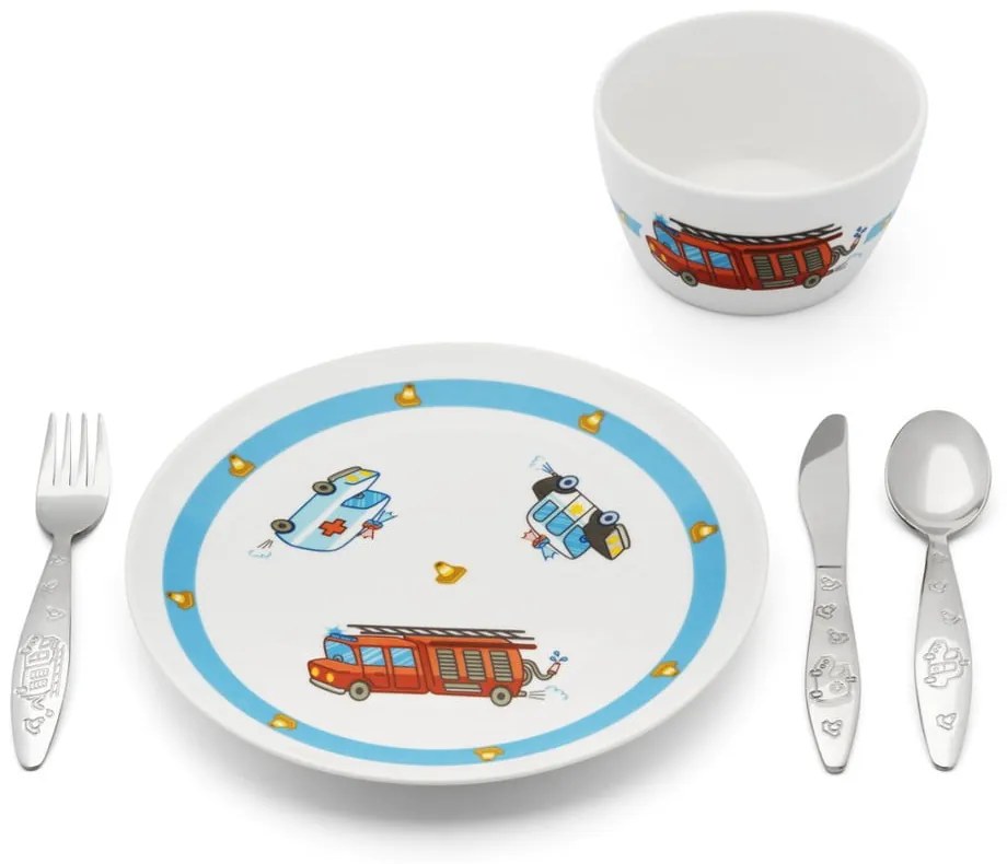 Dětská jídelní sada 5 ks Emergency vehicles – Zilverstad