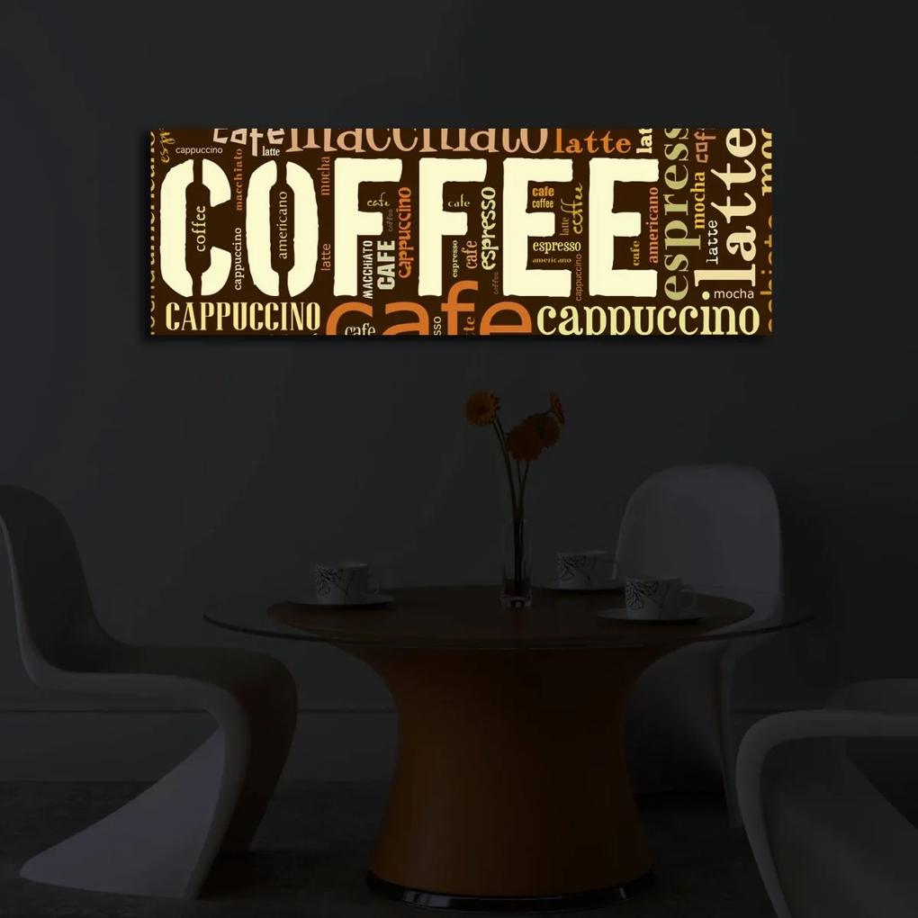 Obraz s LED osvětlením COFFEE 33 30 x 90 cm